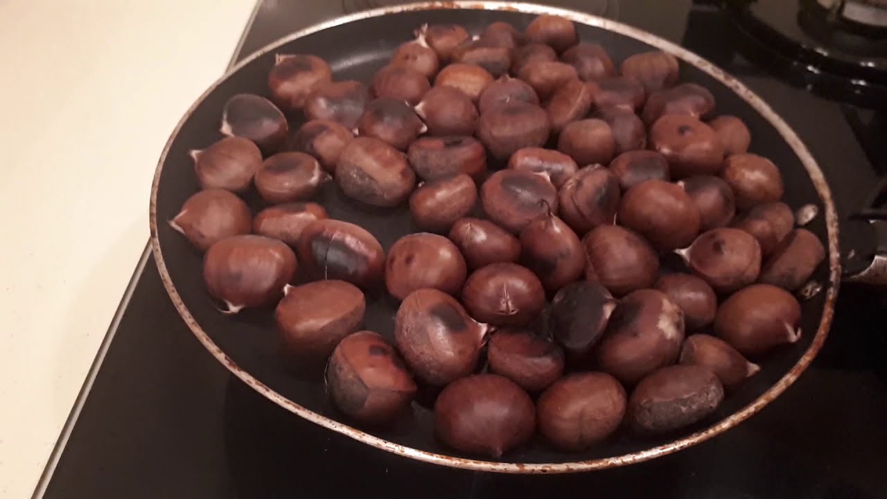 How to Roast a chestnuts using a Frying pan on stove top - YouTube