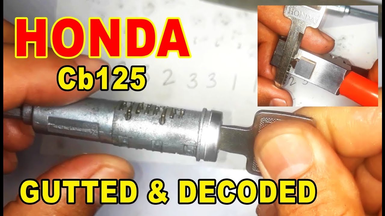 HONDA CB 125 KEY CYLINDER GUTTED & DECODED - YouTube