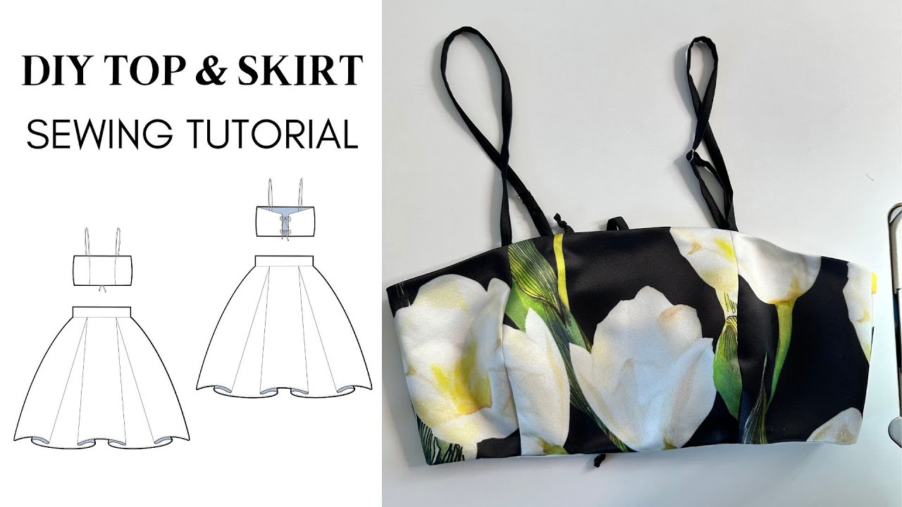Top and skirt set sewing tutorial, pdf sewing pattern, sewing tips ...