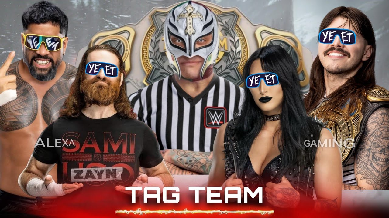 WWE 2K25 - YEET Rhea Ripley & YEET Dominik VS YEET Jey Uso & YEET Sami ...