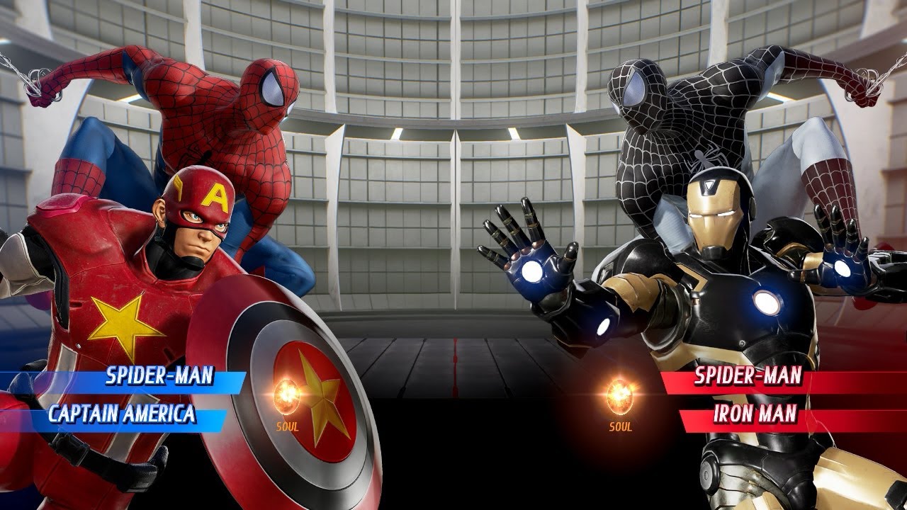 Spider Man & Red Captain America VS Grey Spider Man & Grey Iron Man ...