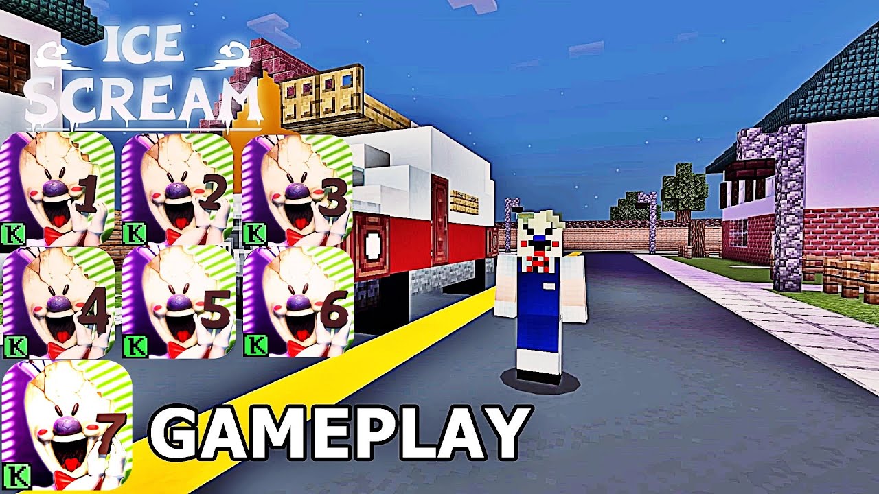 ICE SCREAM 1 2 3 4 5 6 7 MINECRAFT GAMEPLAY - YouTube