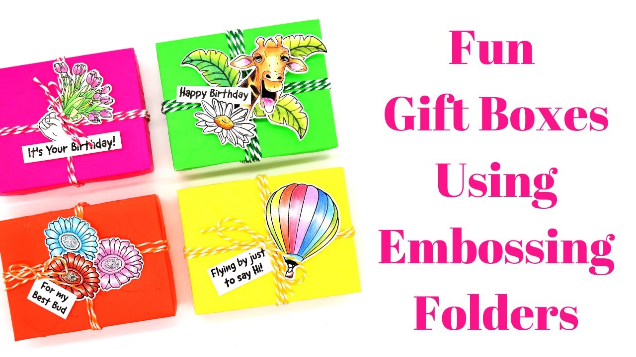 Fun Gift Card Gift Boxes Using Embossing Folders - YouTube
