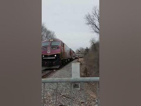 MBTA Commuter Rail engine #2035 enters Forge Park with horn salute 4/7/2023 - YouTube