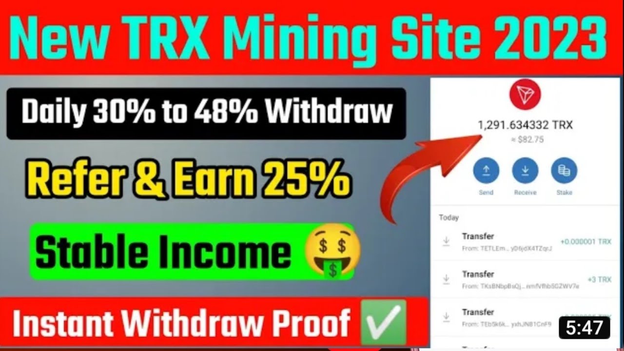 New Trx Earning Website 2023 Trx Platform Withdrawal Proof 2023 L