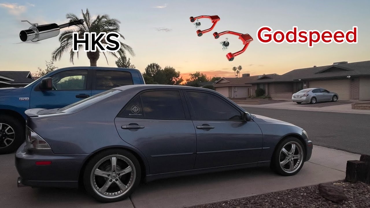 01-05 Lexus is300 upper control arm replacement / HKS axle back install ...