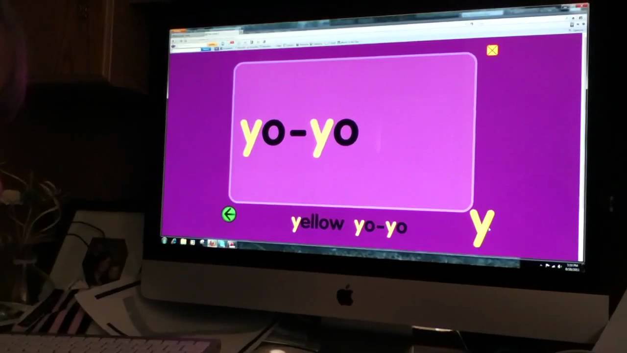 Isabelle playing ABC game on computer - YouTube