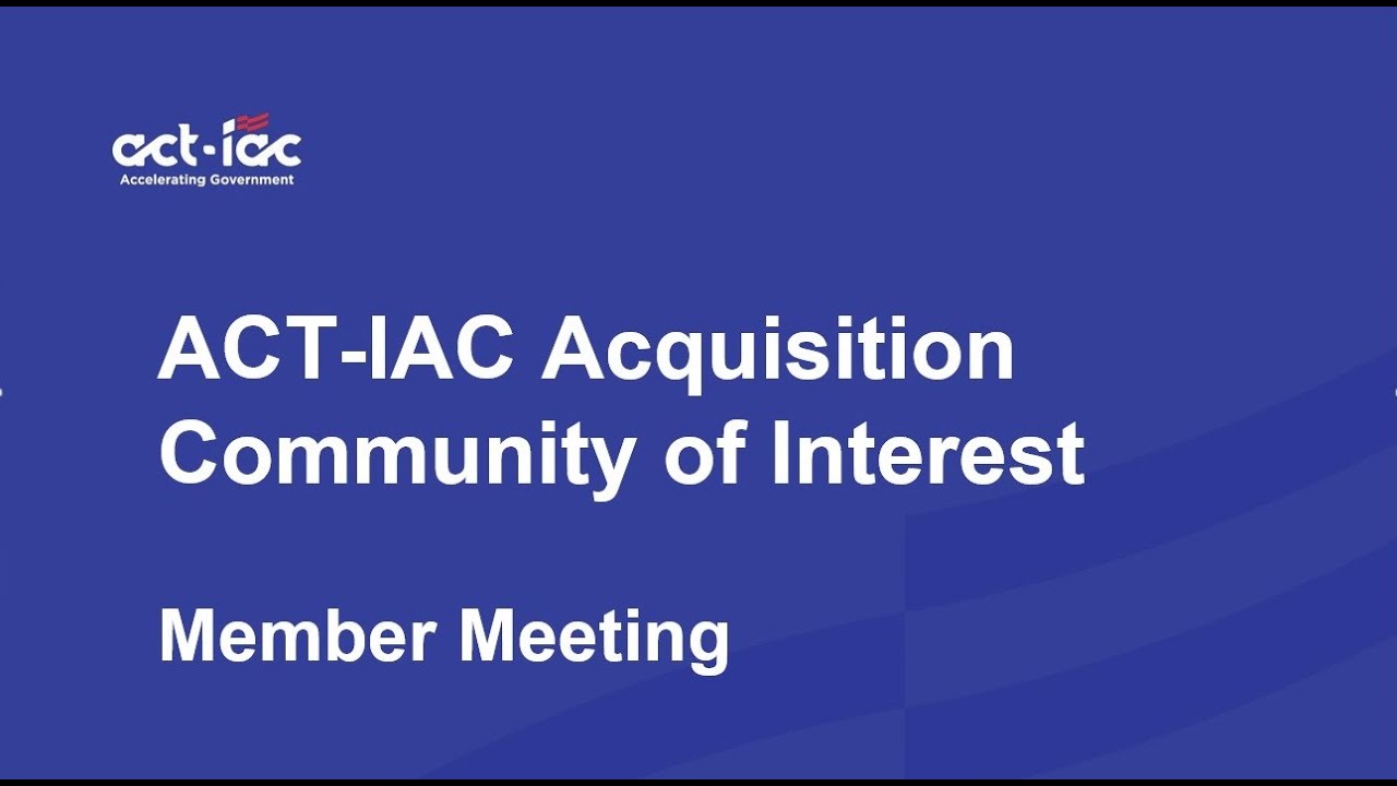 ACT-IAC Acquisition COI January 2023 Pre Solicitation Best Practices ...