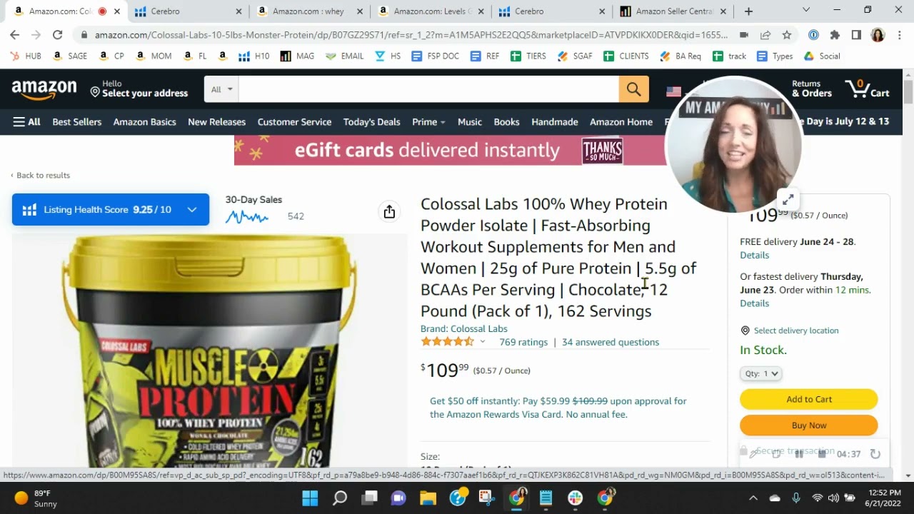 ASIN Review: Colossal Labs 100% Whey Protein Powder Isolate - Amazon ...