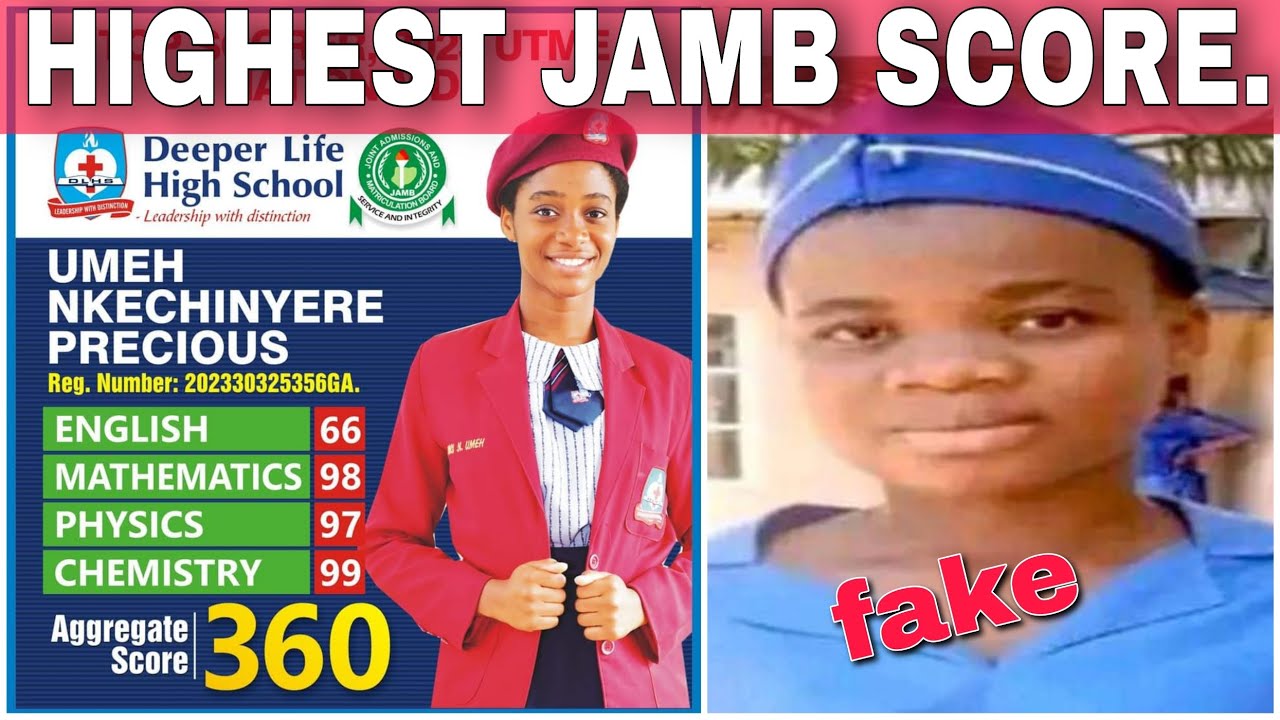 HIGHEST JAMB SCORE 2023 IS UMEH NKECHINYERE PRECIOUS not MMESOMA ...