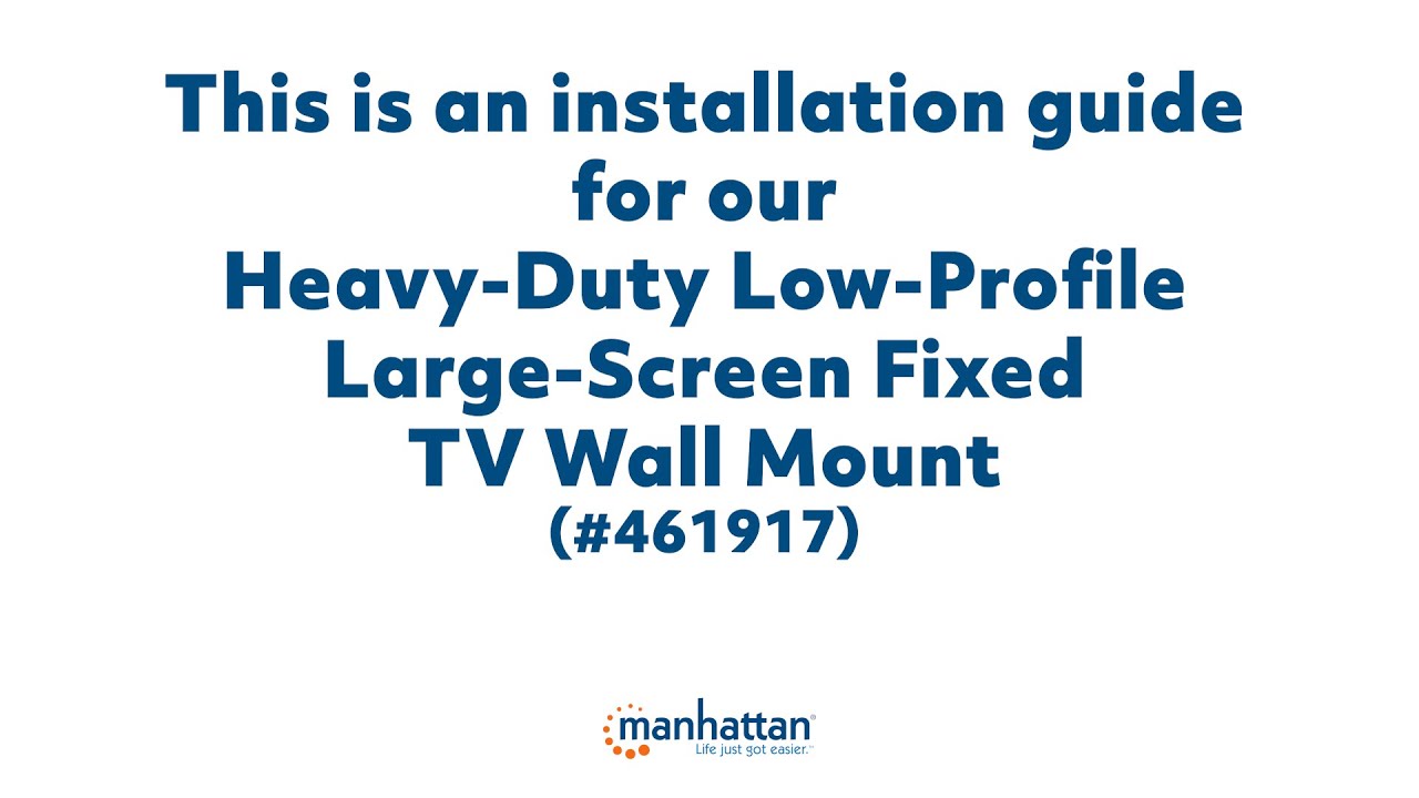 [Install Guide] Heavy Duty Low Profile Large Screen Fixed TV Wall Mount ...