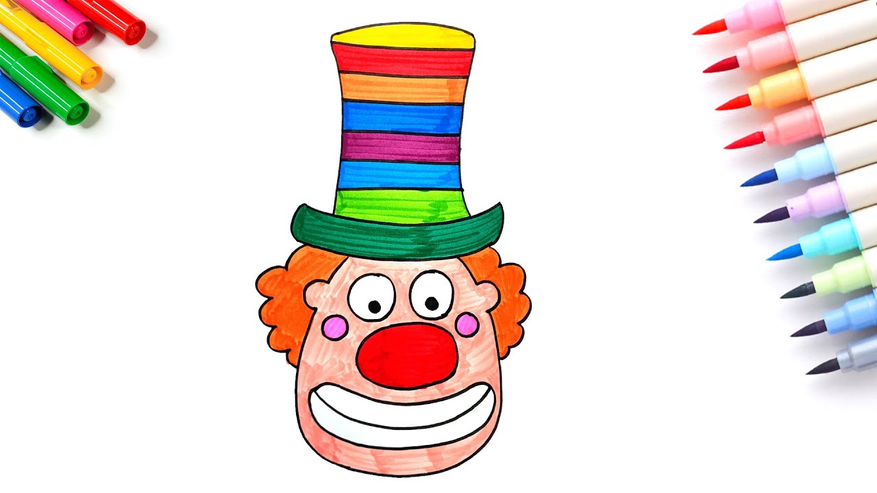 How to Draw a Clown | Clown Drawing for Kids | Draw Dots - YouTube