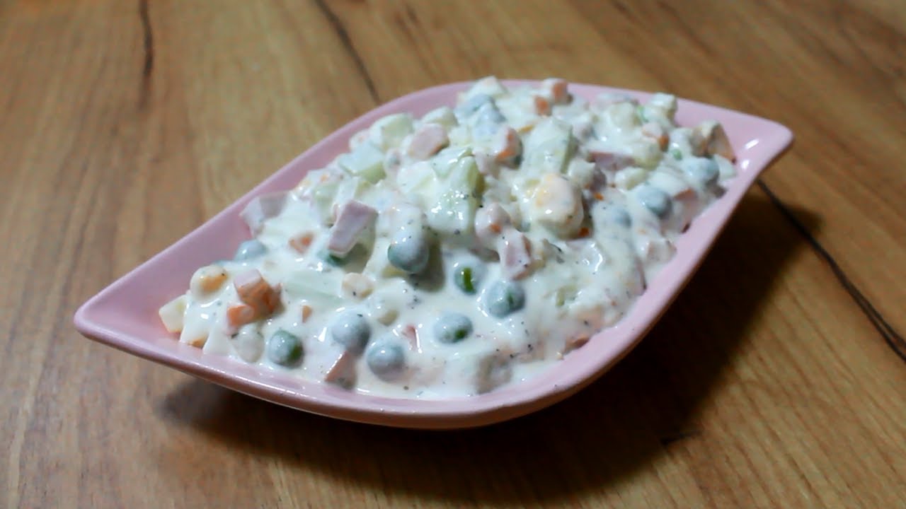 Sallata ruse - Receta per sallata - YouTube