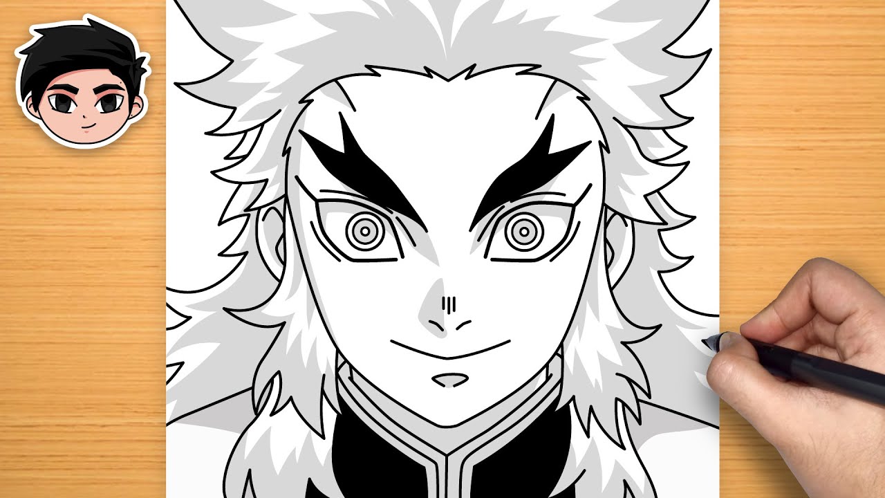 How to Draw KYOJURO RENGOKU from Demon Slayer | Easy Anime Drawing ...