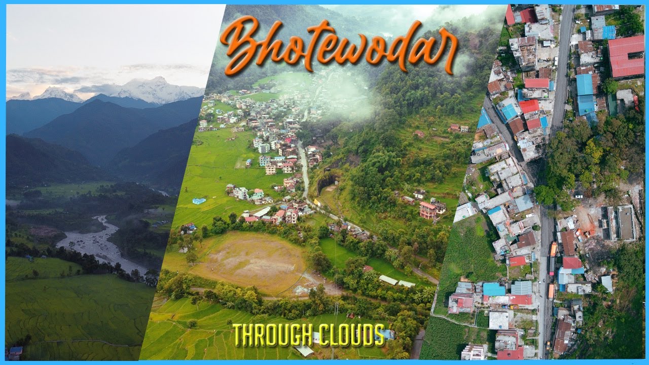 Bhotewodar Through Clouds | Lamjung | 4k Drone - YouTube