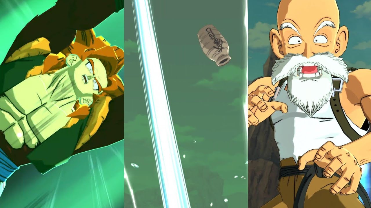 Master Roshi Fail Using Evil Containment Attack Against Gogeta Blue ...