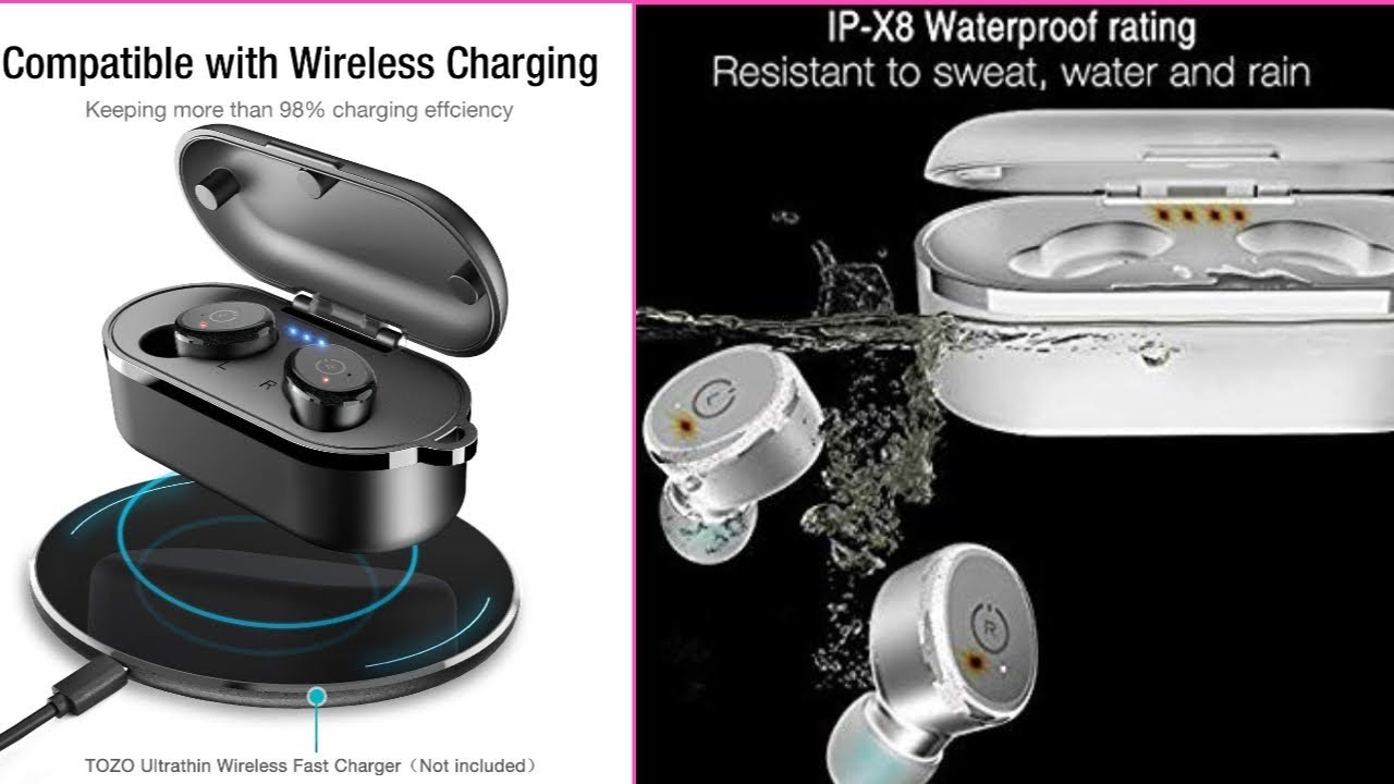 T10 Bluetooth 5.0 Wireless Earbuds with wireless charging case - YouTube