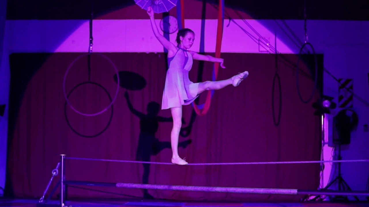 Flip N Fly circus school - Walking tightrope - Sophia Pearson - YouTube