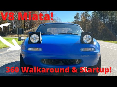 V8 Swapped Miata! Full 360 Walkaround and Startup! - YouTube