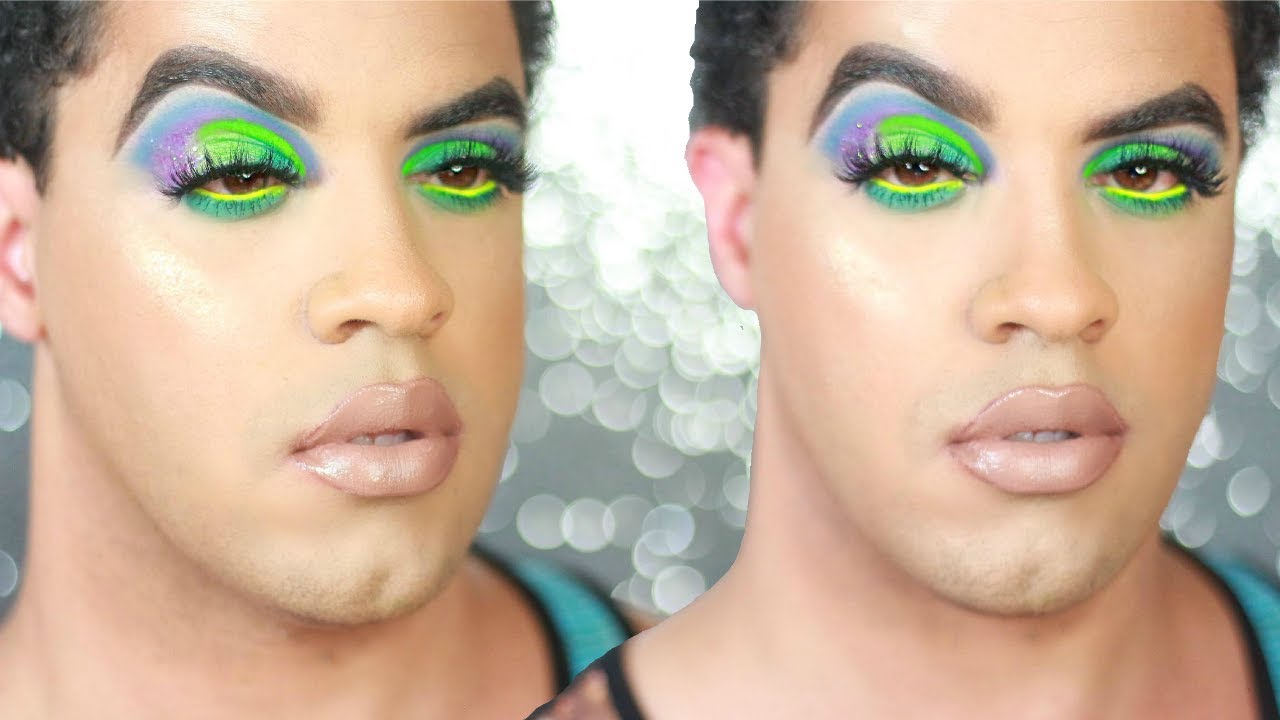 NEON MAKEUP TUTORIAL | Half Cut Crease - YouTube