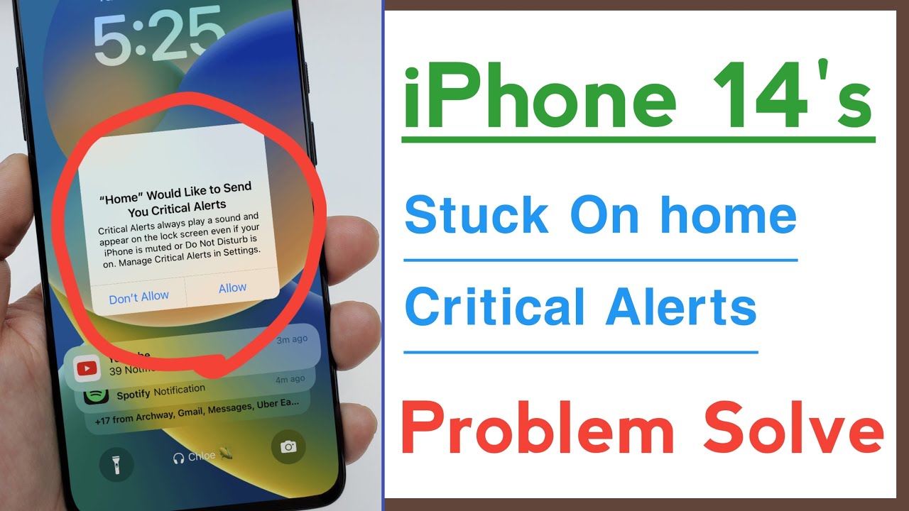 iPhone 14’s Stuck On Home Would Like To Send You Critical Alerts Fixed - YouTube