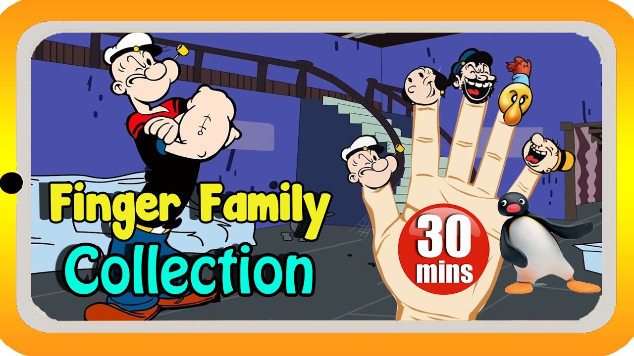 Popeye The Sailor Man Finger Family Songs Collection, 30 MINS Finger ...