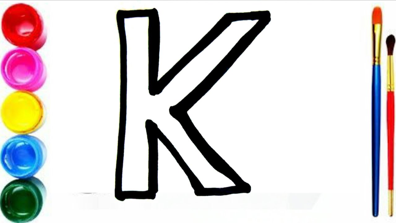 How to Draw K Alphabet Easy | Drawing Alphabet | /लहान मुलांसाठी ...