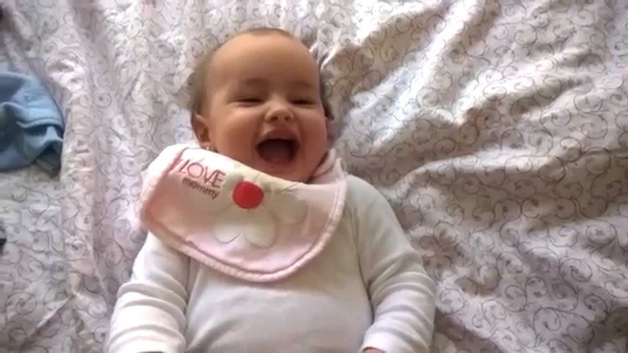 Baby girl laughing while being tickled! - YouTube