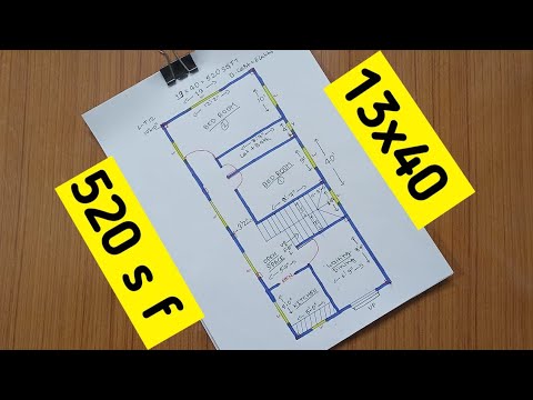 13*40 house plan ll 13x40 house design ll 2 bhk flat ll 520 sq ft house ...