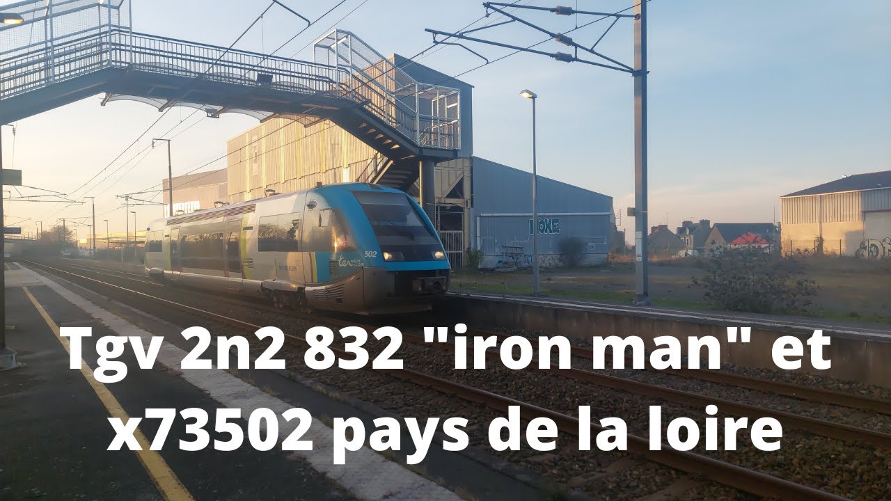 Spot en bretagne#73, Tgv 2n2 832 "iron man" et x73502 Pays de la Loire ...