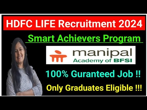 HDFC LIFE Smart Achievers Program 2024| Graduates Eligible| Apply Now ...