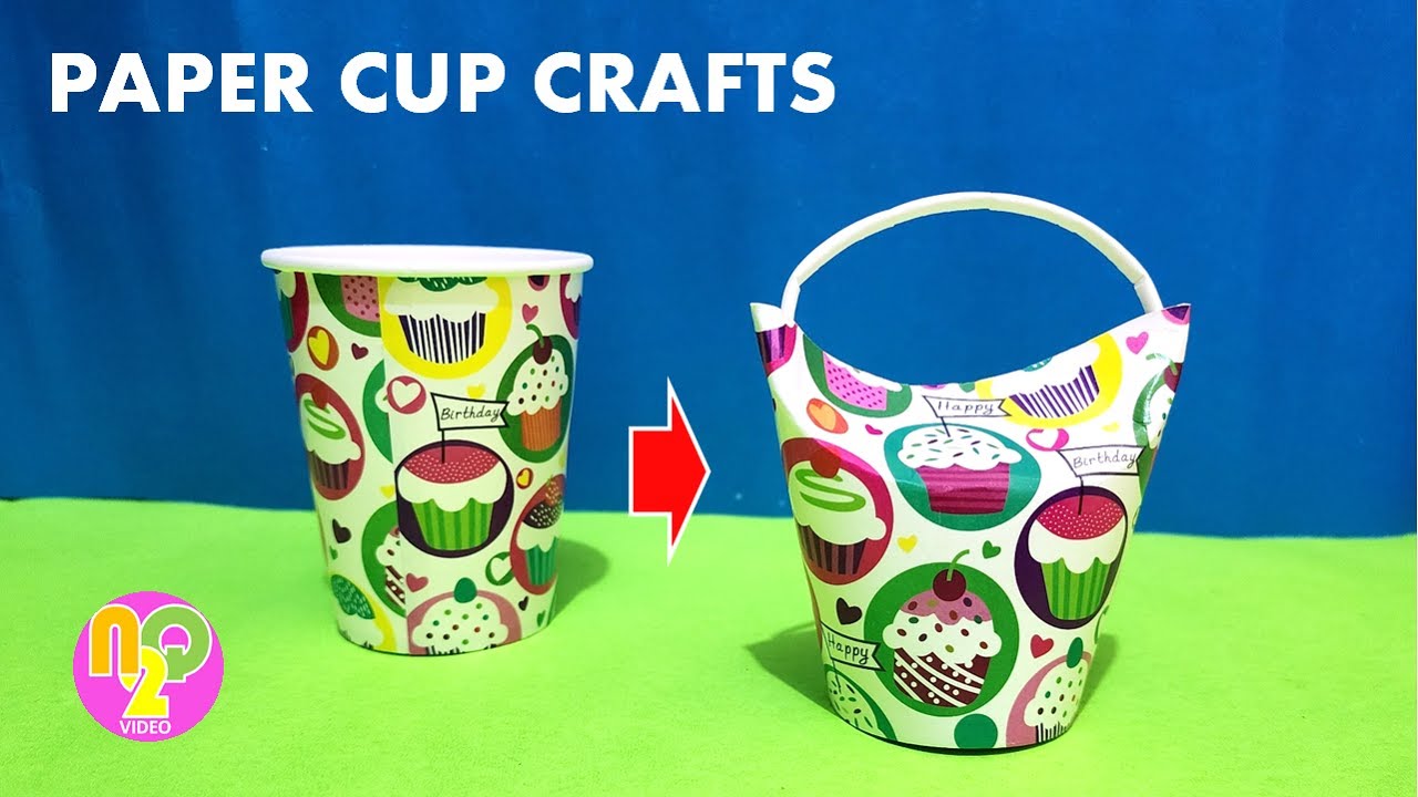 Kreasi Gelas Kertas | Cara Membuat Keranjang Gelas Kertas | Paper Cup Crafts - YouTube