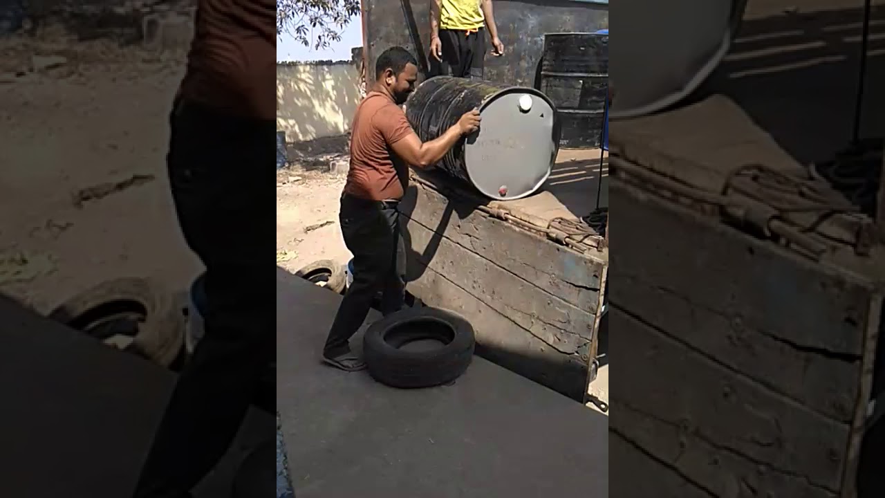 How they unload barrels and Drums without forklift, isn't it risky ...