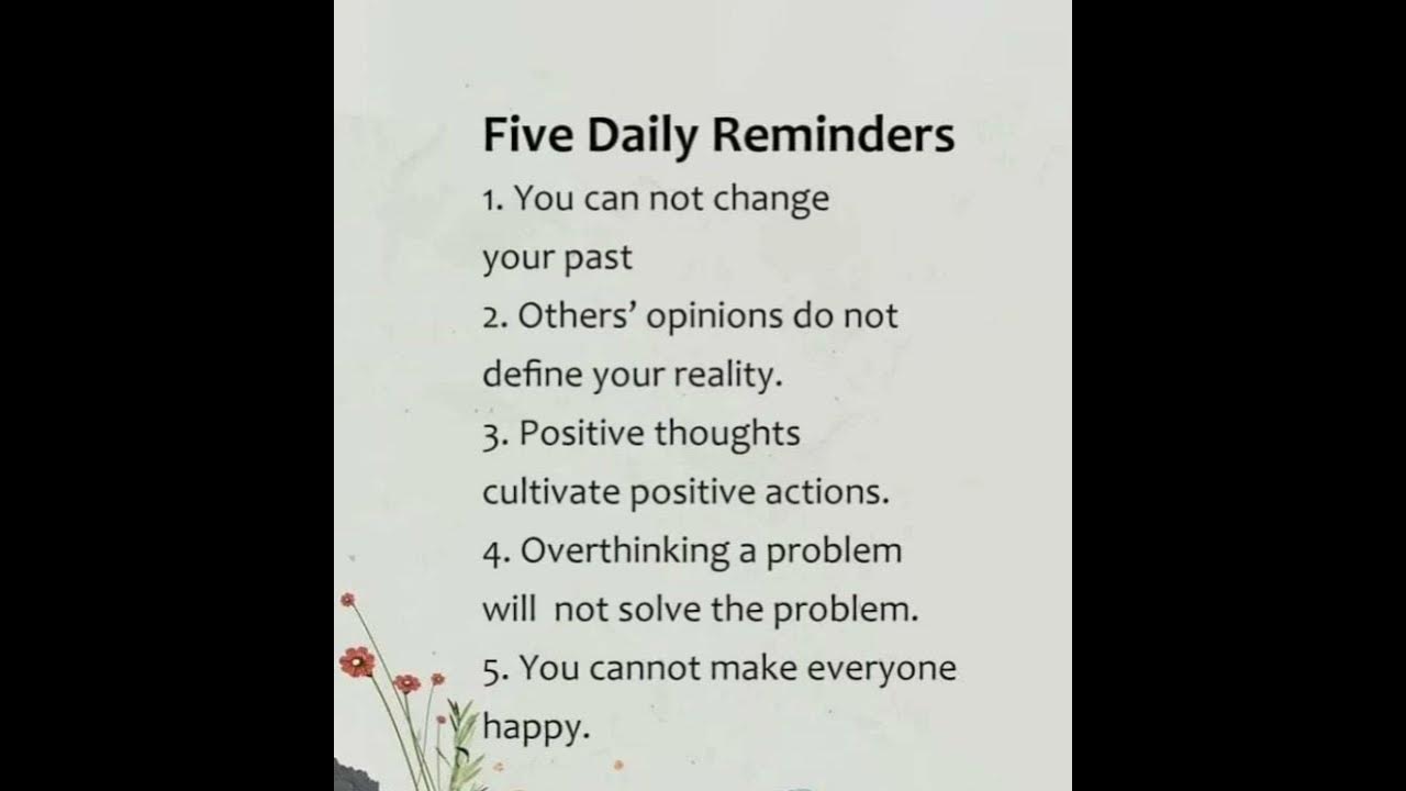 Five Daily Reminders - YouTube
