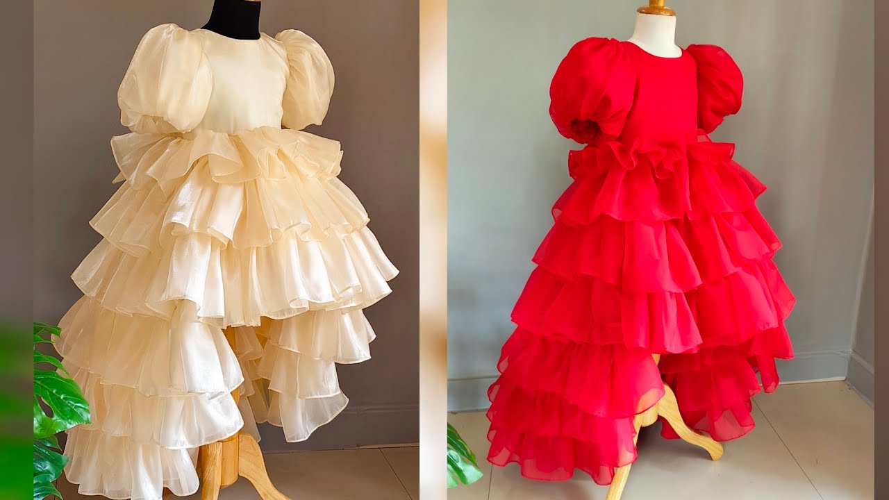 Detachable Tale Frock Cutting and Stitching | Layer Frock with ...