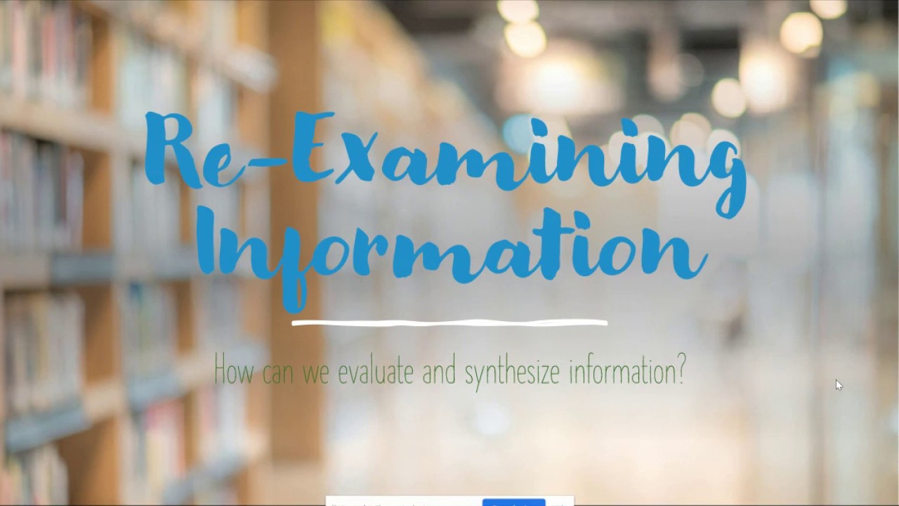 Re-Examining Information - YouTube