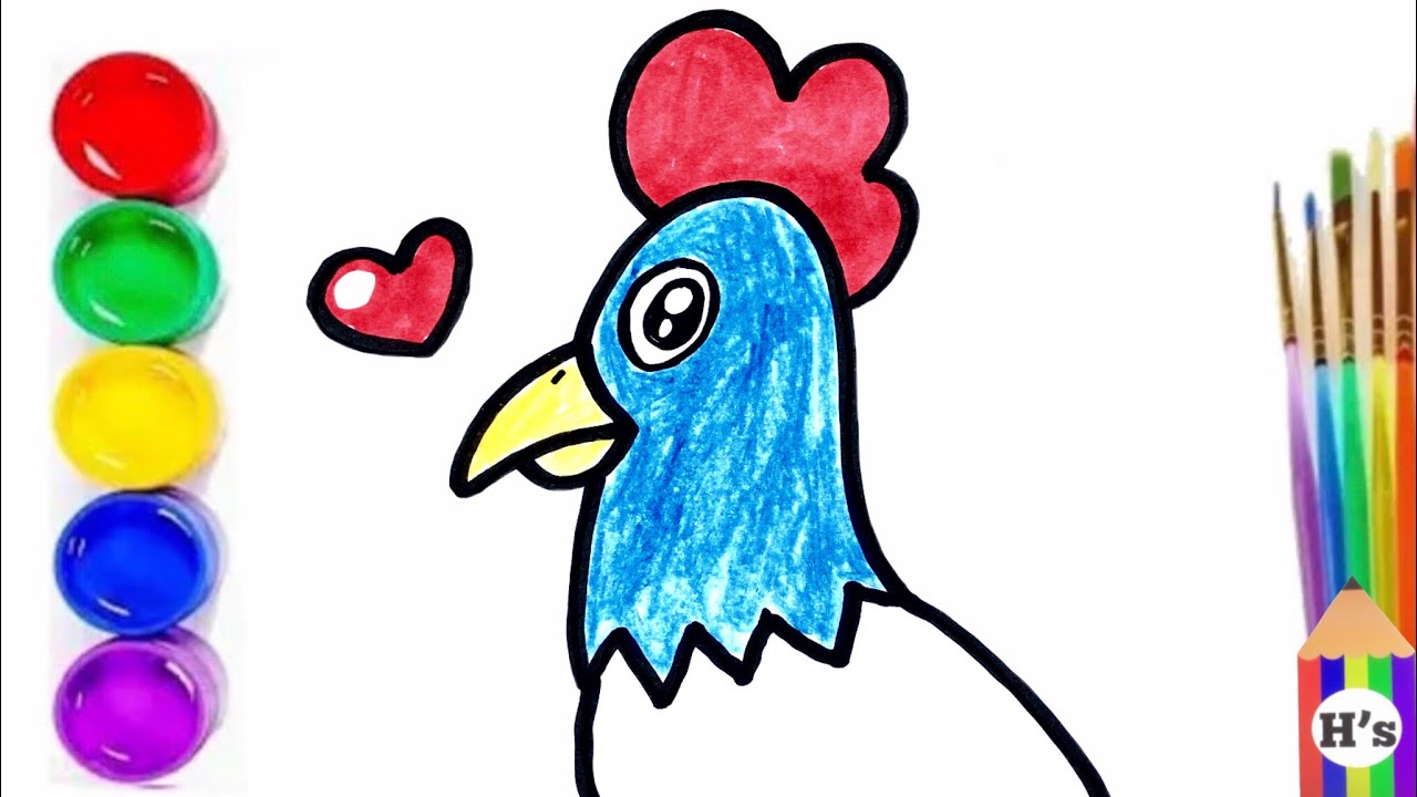 How To Draw a Cute Roaster | Bolalar uchun roaster rasm chizish ...