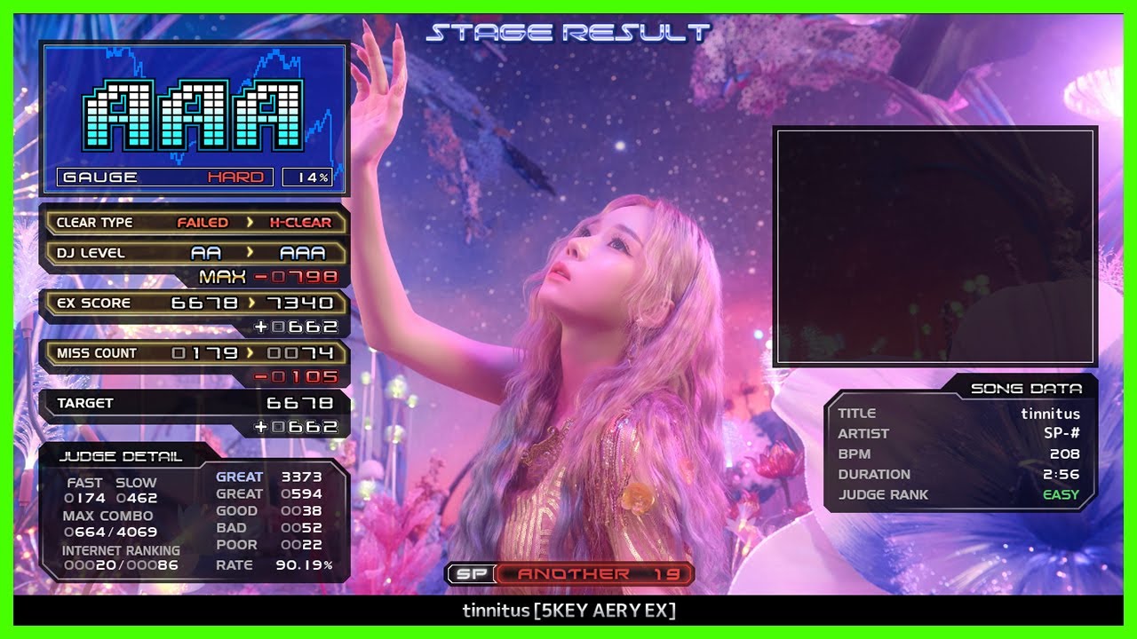 [BMS] tinnitus [5KEY AERY EX] H-CLEAR AAA - YouTube