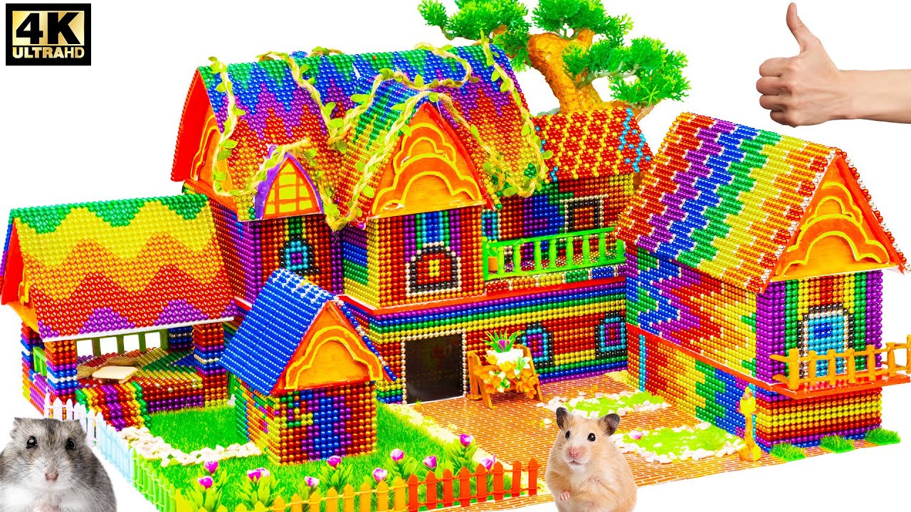 DIY - Build Beautiful Hamster Villa House Has Garden From Magnetic ...
