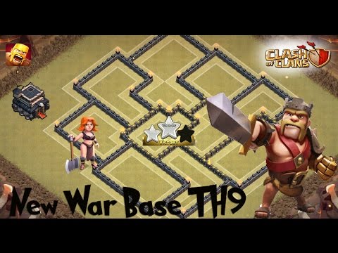 Clash of Clans | (TH9) War base(Anti 3 star,anti hog,anti valkyrie)2016 ...