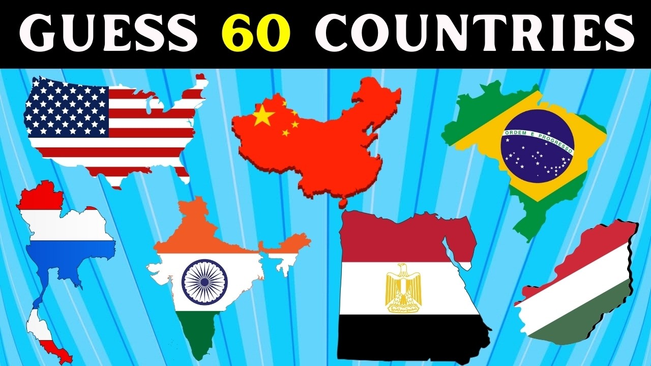 Guess the Country on the Map | 60 Countries Geographical Quiz Challenge ...