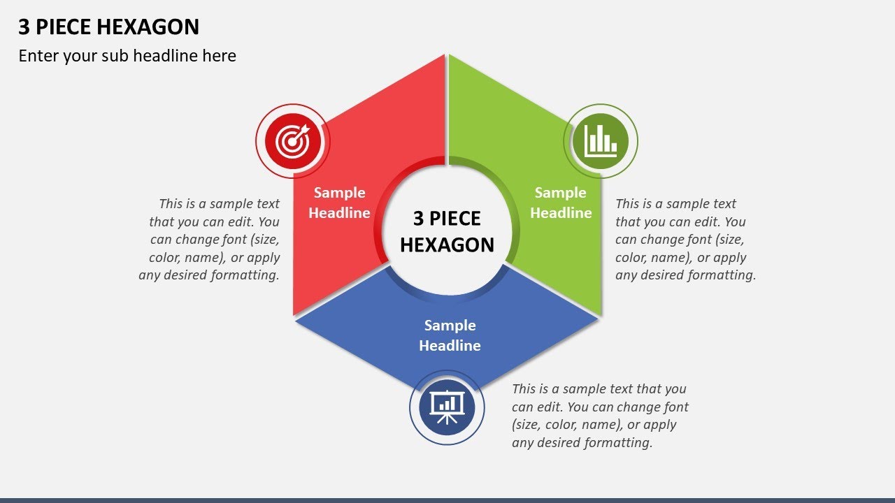 3 Piece Hexagon Animated PPT Template - YouTube