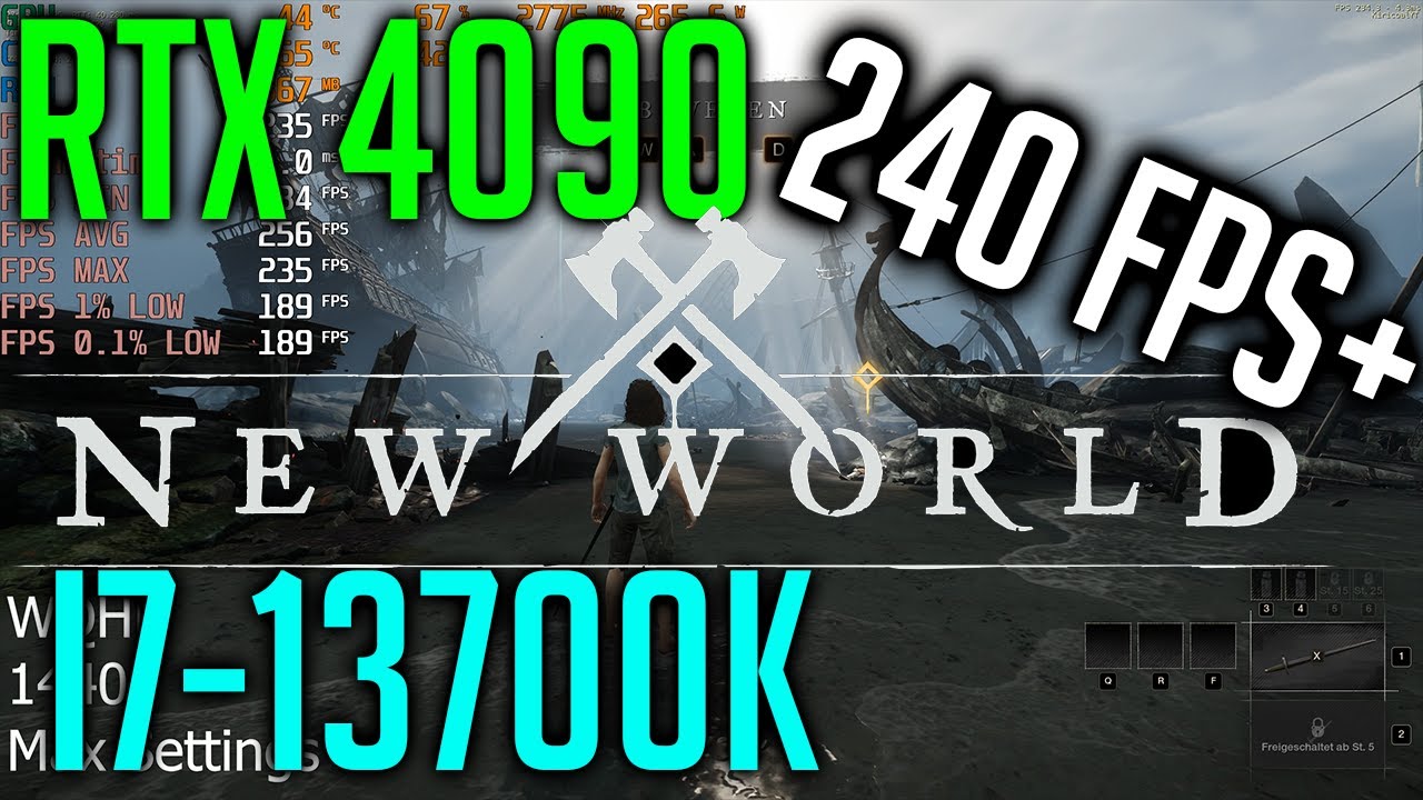 NEW WORLD - RTX 4090 + I7-13700K MAX SETTINGS - YouTube
