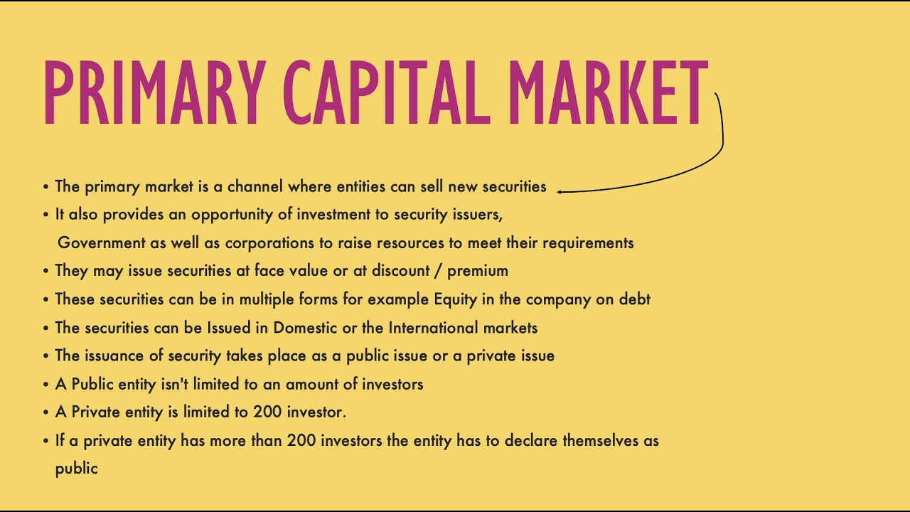 PRIMARY CAPITAL MARKET - YouTube
