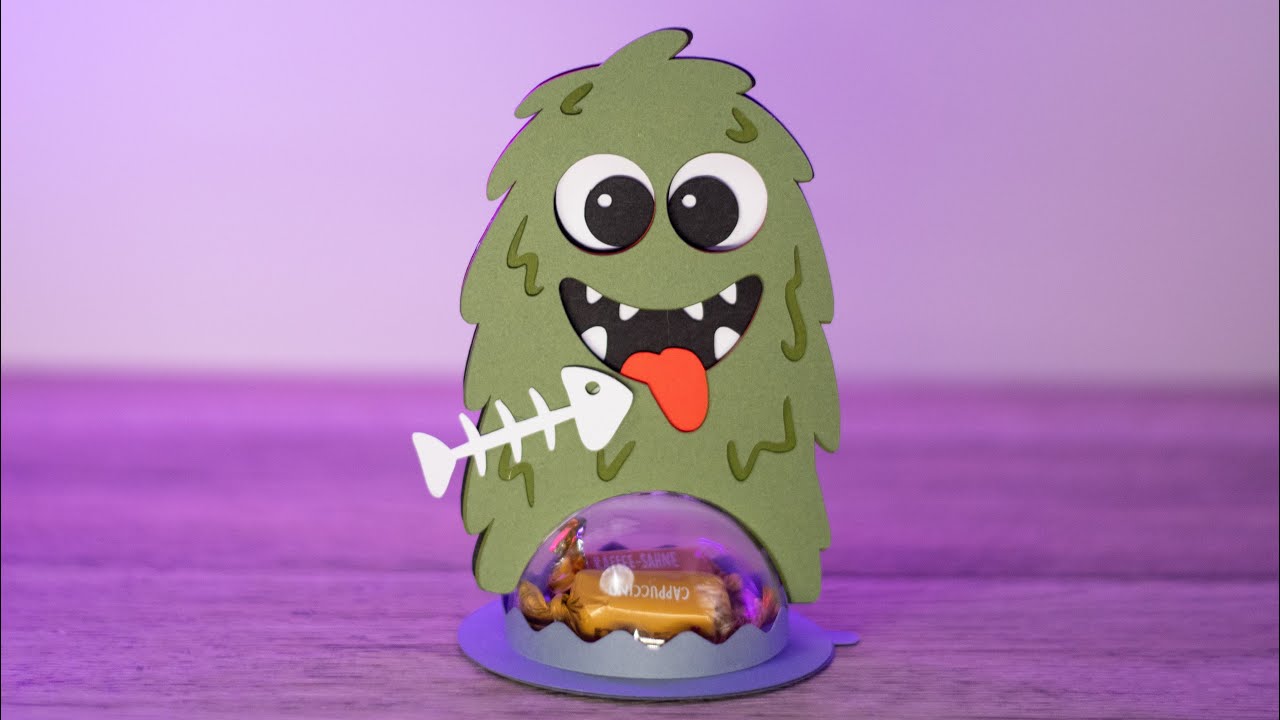 TRASH MONSTER candy holder SVG tutorial DIY gift idea - YouTube