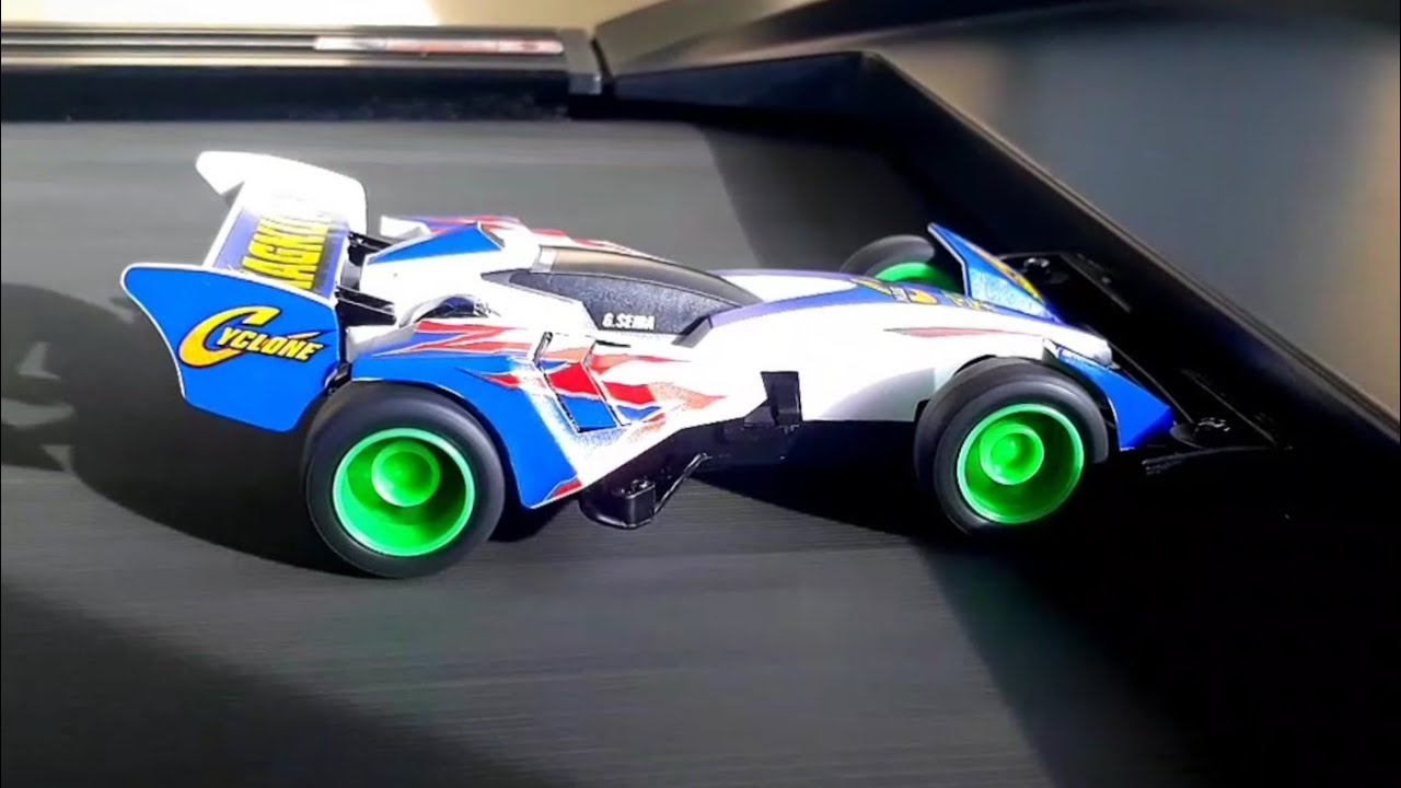 Tamiya Mini 4WD Cyclone Magnum Super TZ Chassis on Treadmill 17km/h ...