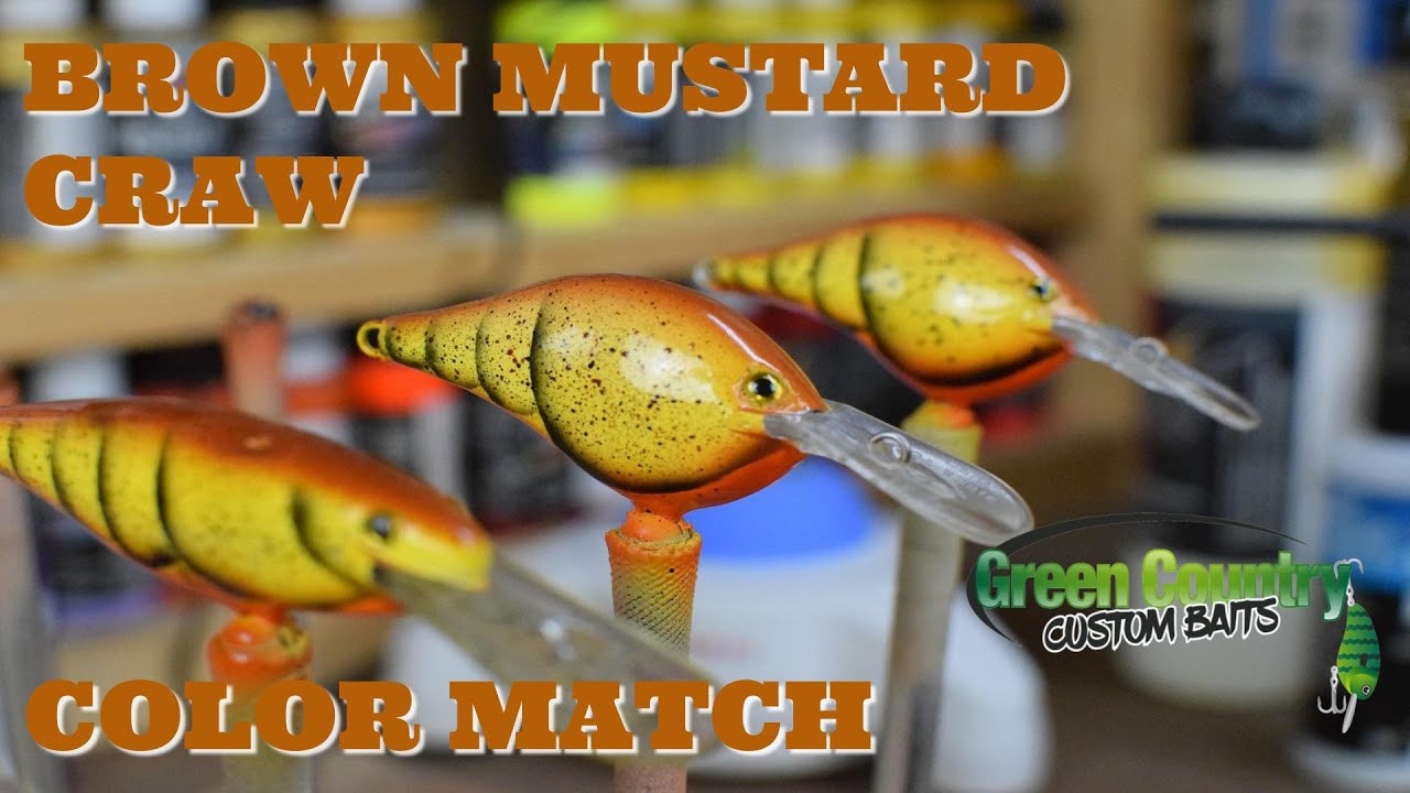 PAINTING CRANKBAITS--BROWN MUSTARD CRAW PATTERN MATCH - YouTube