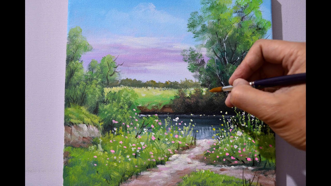 Old Scenery (Paintings Tutorial)/ Acrylic Painting for Beginners / Step ...