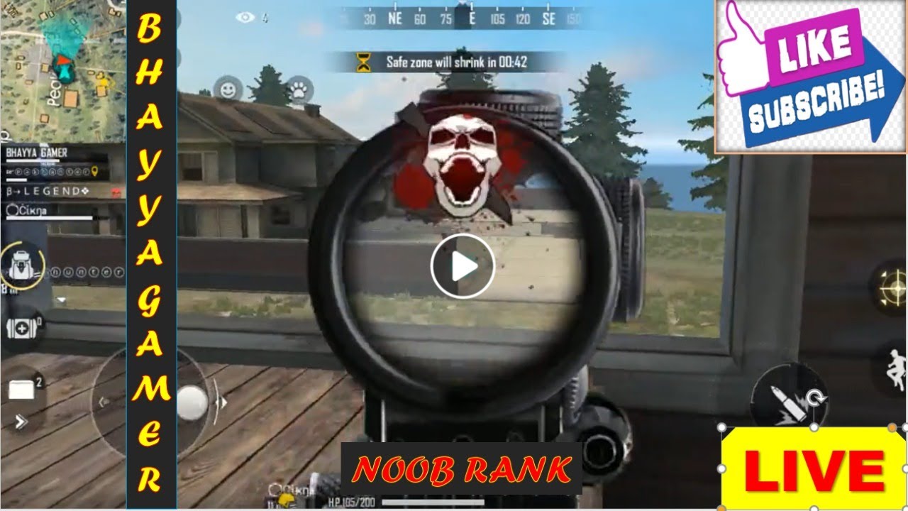 FREE FIRE LIVE | NOOB RANK | FREE FIRE nOOB GAMEPLAY | RUSH GAMEPLAY ...