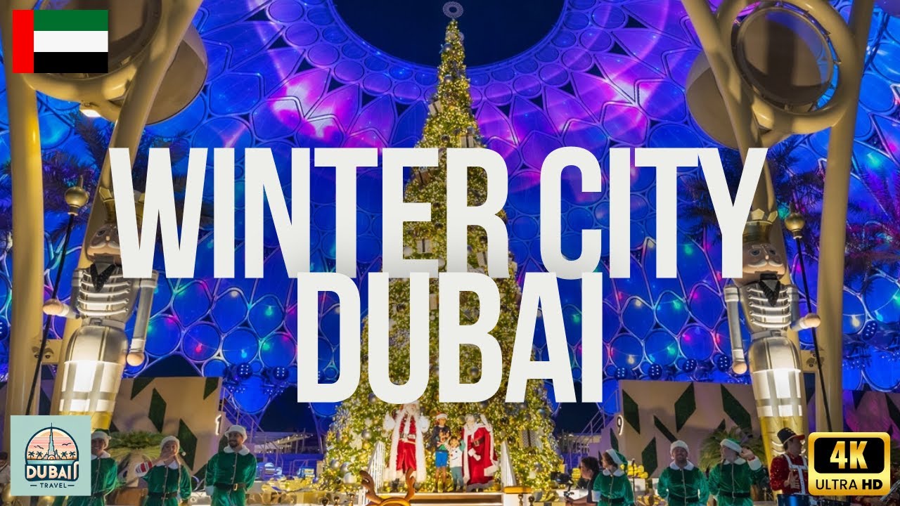 Winter City Expo - Tree lighting ceremony Dubai 🇦🇪 Walking tour 4K ...